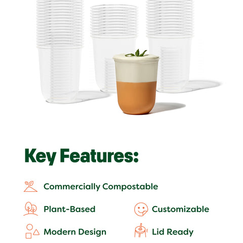 NATURAL 16oz Arc Compostable Cup - Bulk – TOSSWARE