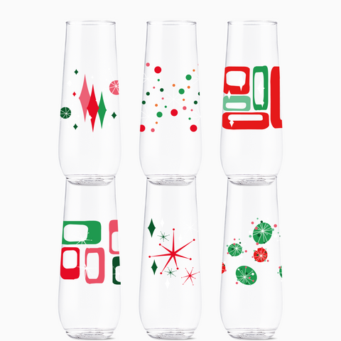 Retro Festive Pattern - POP 9oz Flute – TOSSWARE